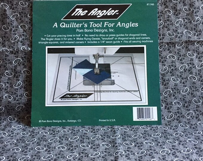 The Angler A Quilter's Tool for Angles. Pam Bono Designs Incudes 1/4" Seam Guide. 8" Clear ...