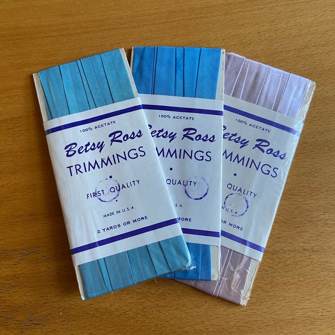 Set of 3 Vintage Seam Binding 2 Yards X 1/2"wide Single Fold. Betsy ...