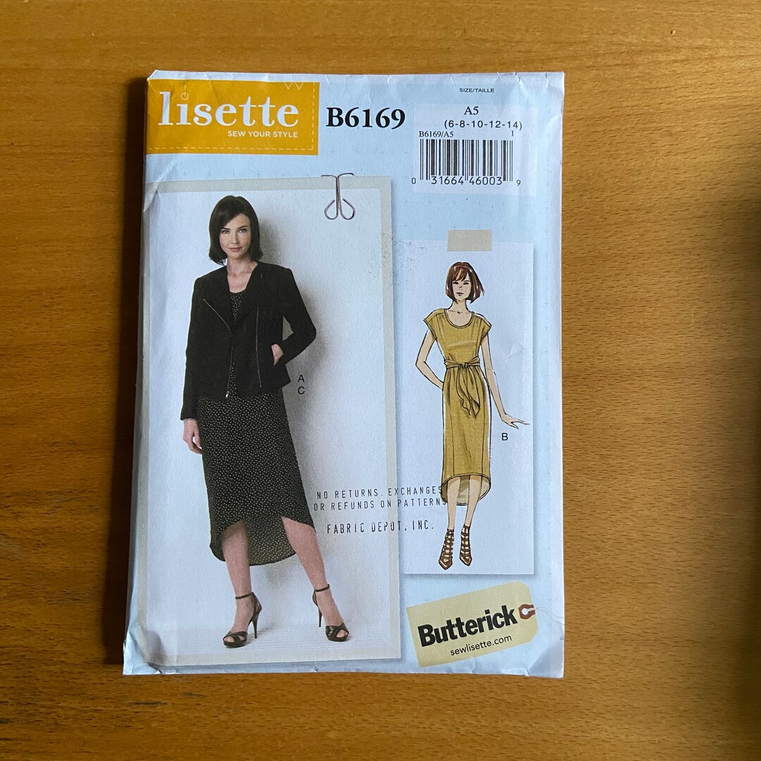 Butterick 6169 Lisette Sewing Pattern Size A5 6-14, E5: 14-22 Misses Lined, Semi-fitted Moto ...
