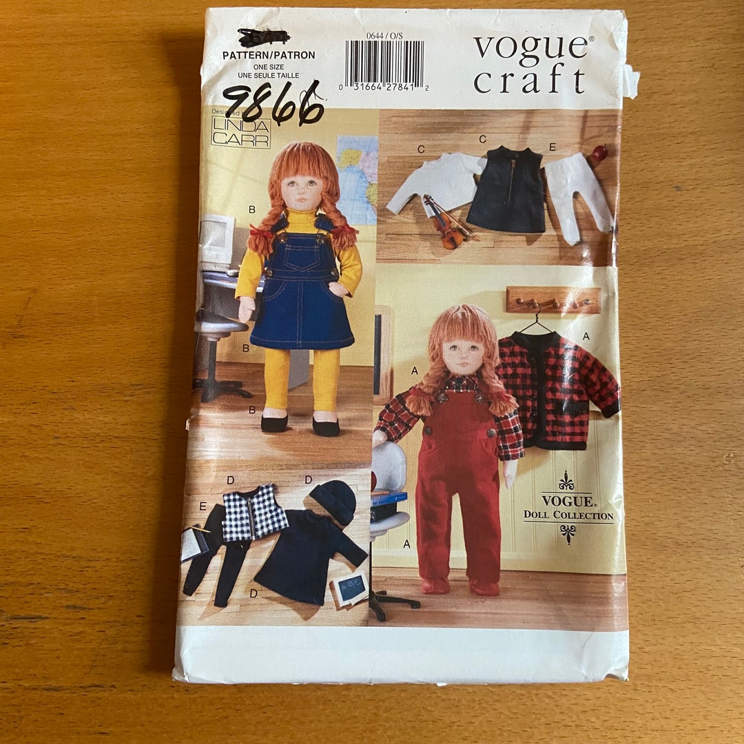 Vogue Craft 644/9866 Sewing Pattern 18 Inch Doll Clothing Back to ...