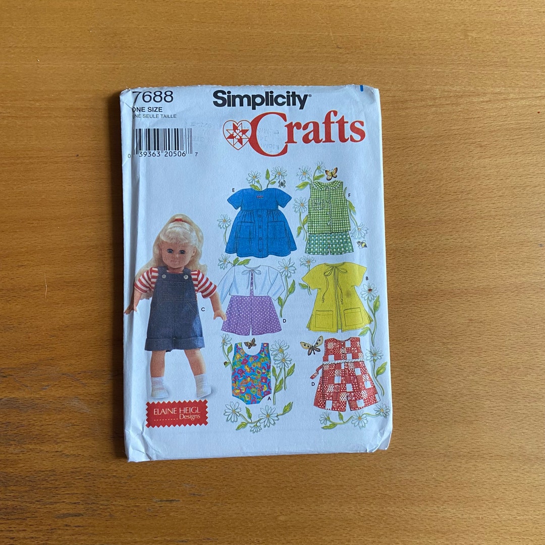 Simplicity 7688 Sewing Pattern 18 Inch Doll Elaine Heigl Designs ...