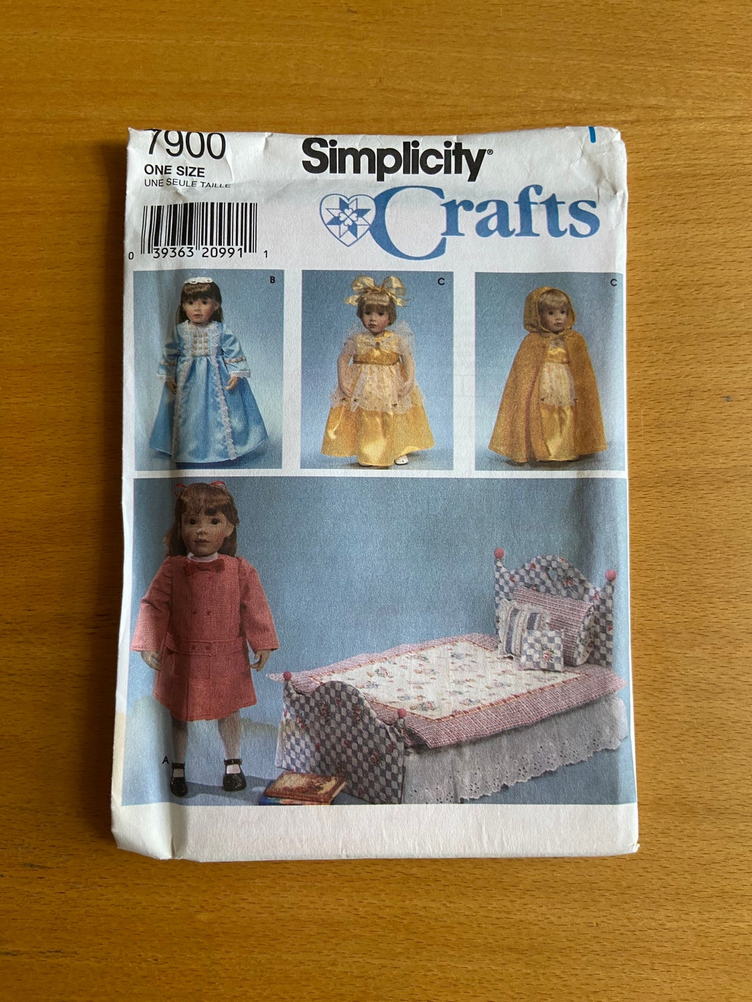Simplicity 7900 Sewing Pattern 18 Inch Doll Fancy Period Gown and Cloak ...