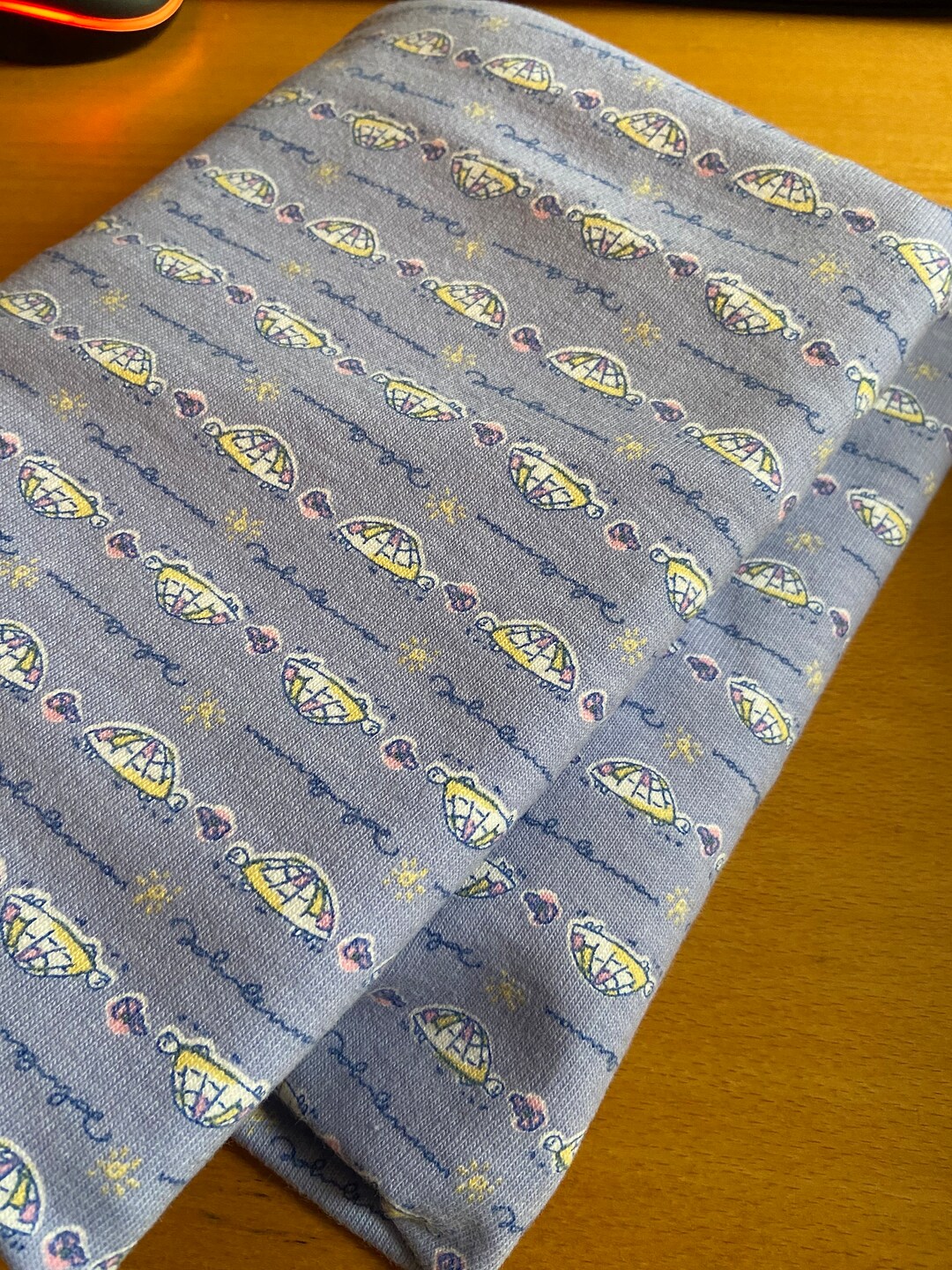 62" Wide Stable Tshirt Cotton Beefy Knit Fabric, Soft Blue Turtle ...