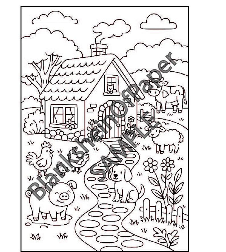 5 Children's Coloring Pages - Featuring Animal Houses! - Etsy