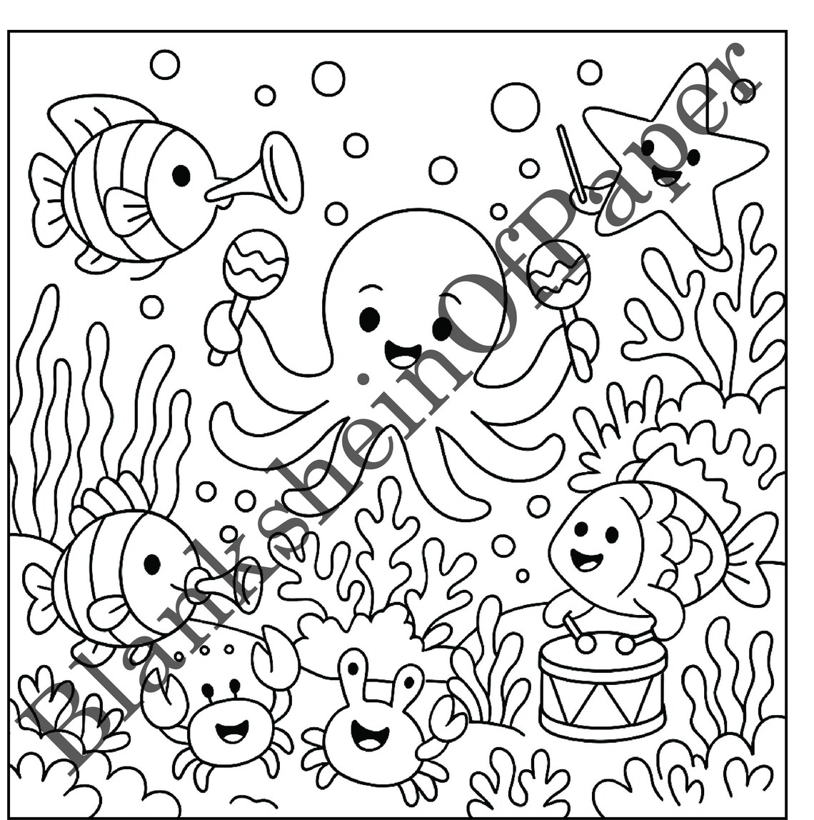 9 Children's Colouring Pages - Underwater World - Etsy