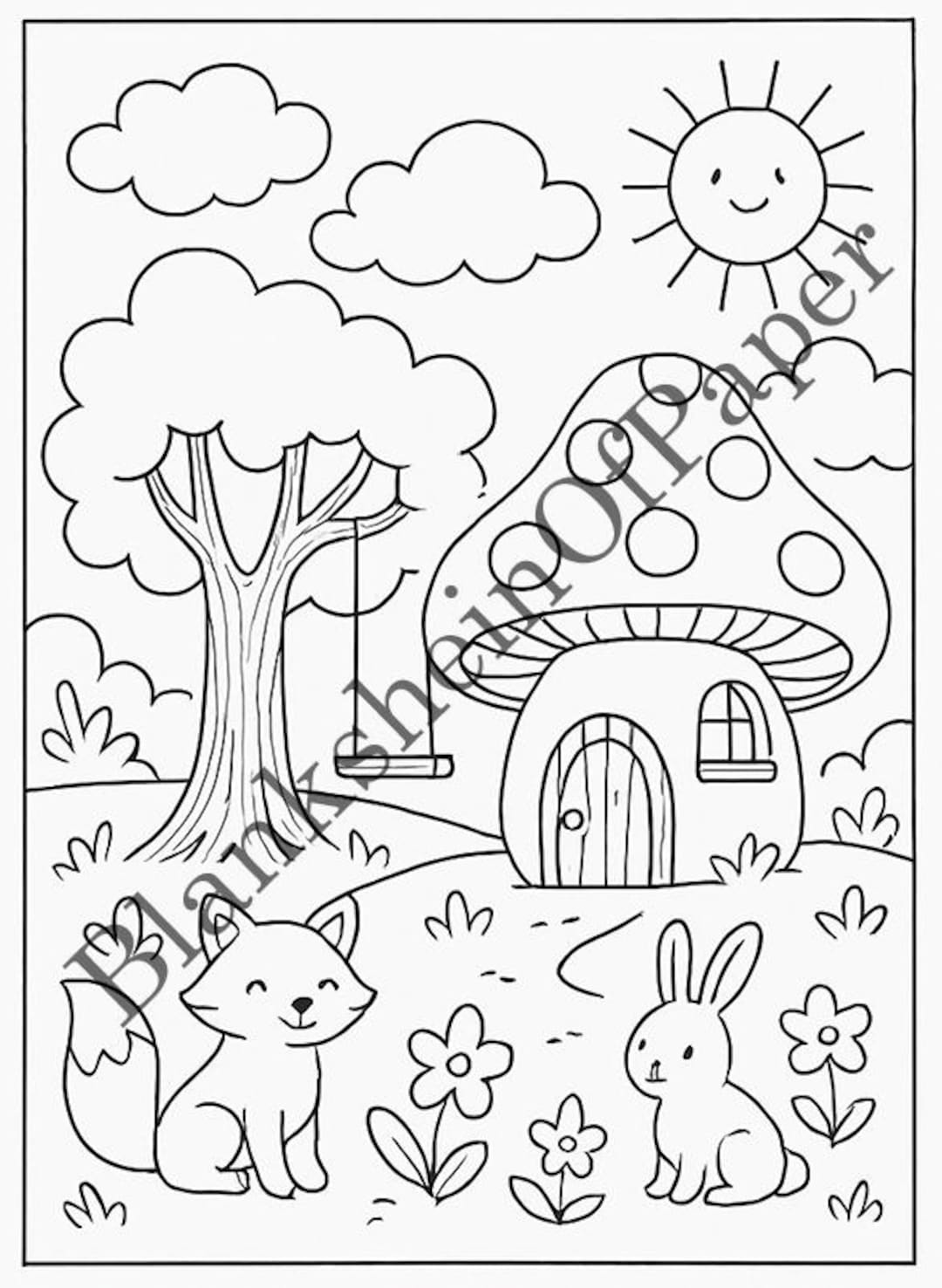 5 Children's Coloring Pages - Featuring Animal Houses! - Etsy