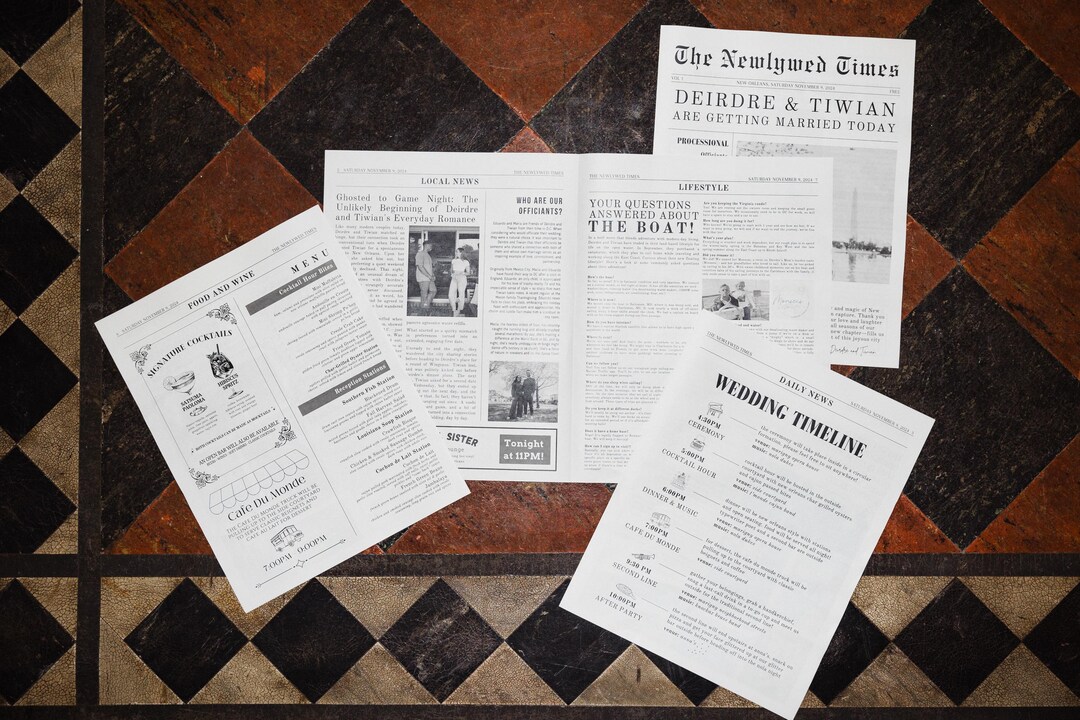 Event Newspaper *NOT JUST A TEMPLATE!* Wedding, Wedding Shower ...