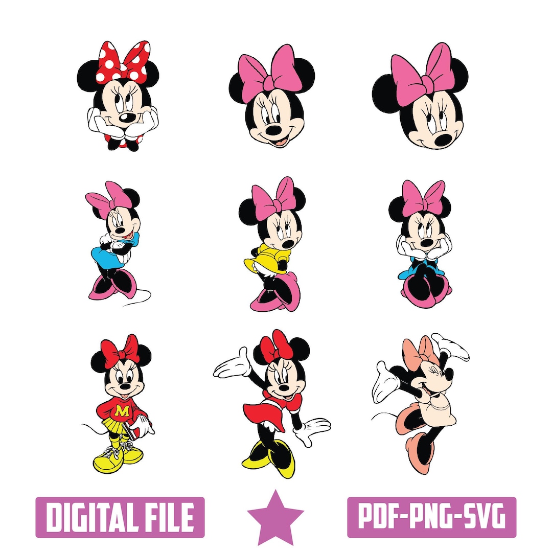 Minnie Mouse SVG Bundle, Princess Svg, Minnie Mouse Birthday, Minnie ...