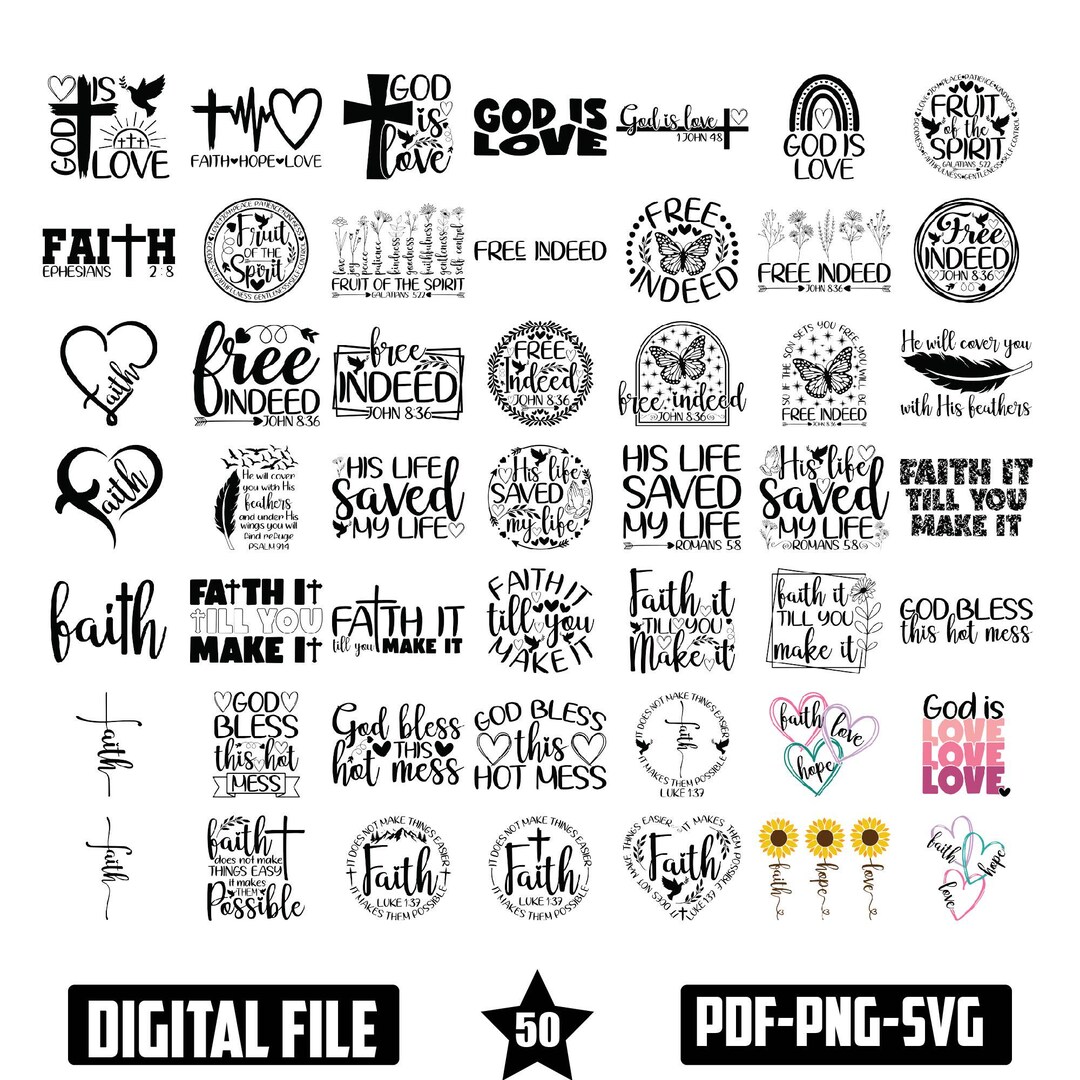 Faith Svg Christian Svg Bundle | Religious Svg | Scripture Svg | Bible ...