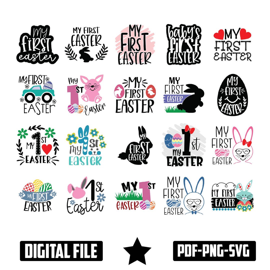 My First Easter SVG Bundle, Easter SVG, Easter Quotes, Easter Bunny Svg ...