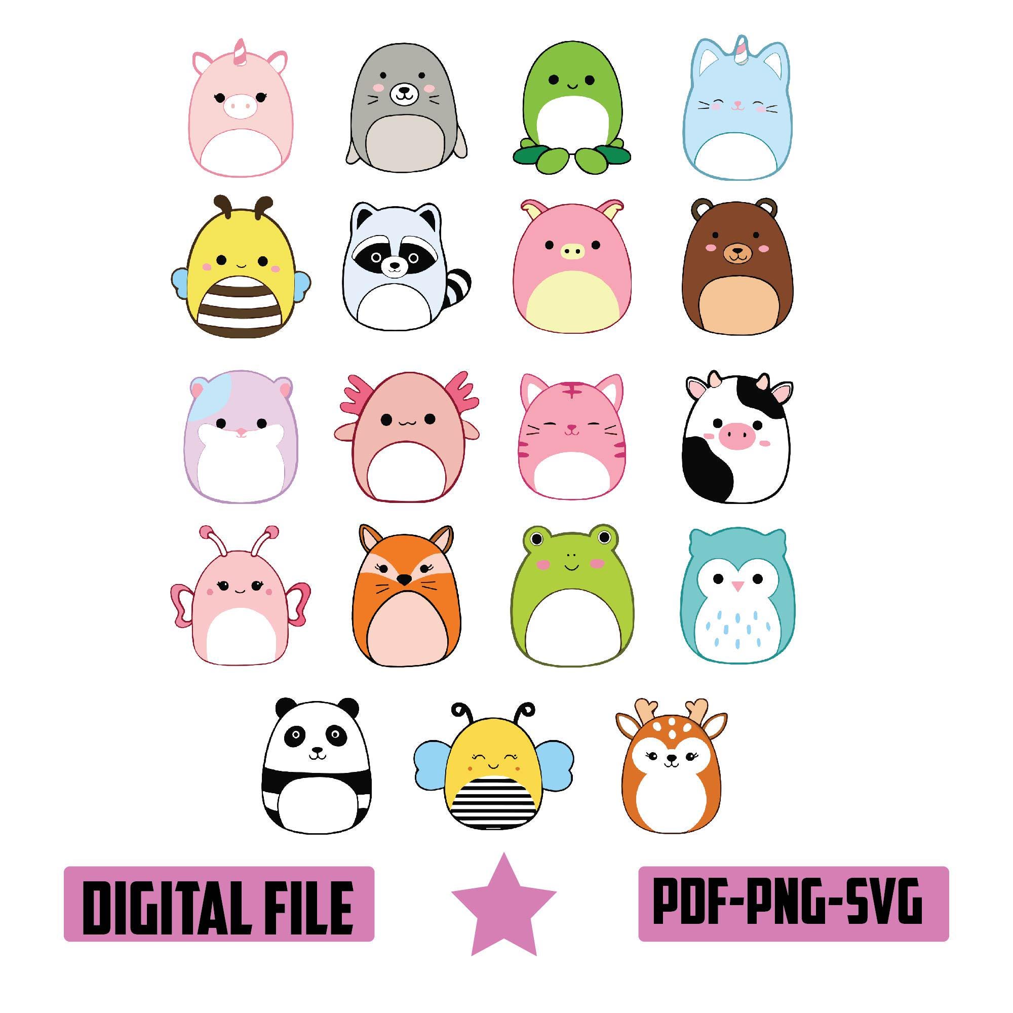 Squishmallow Animals SVG, Clipart Svg, Cricut Designs Bundle Svg ...