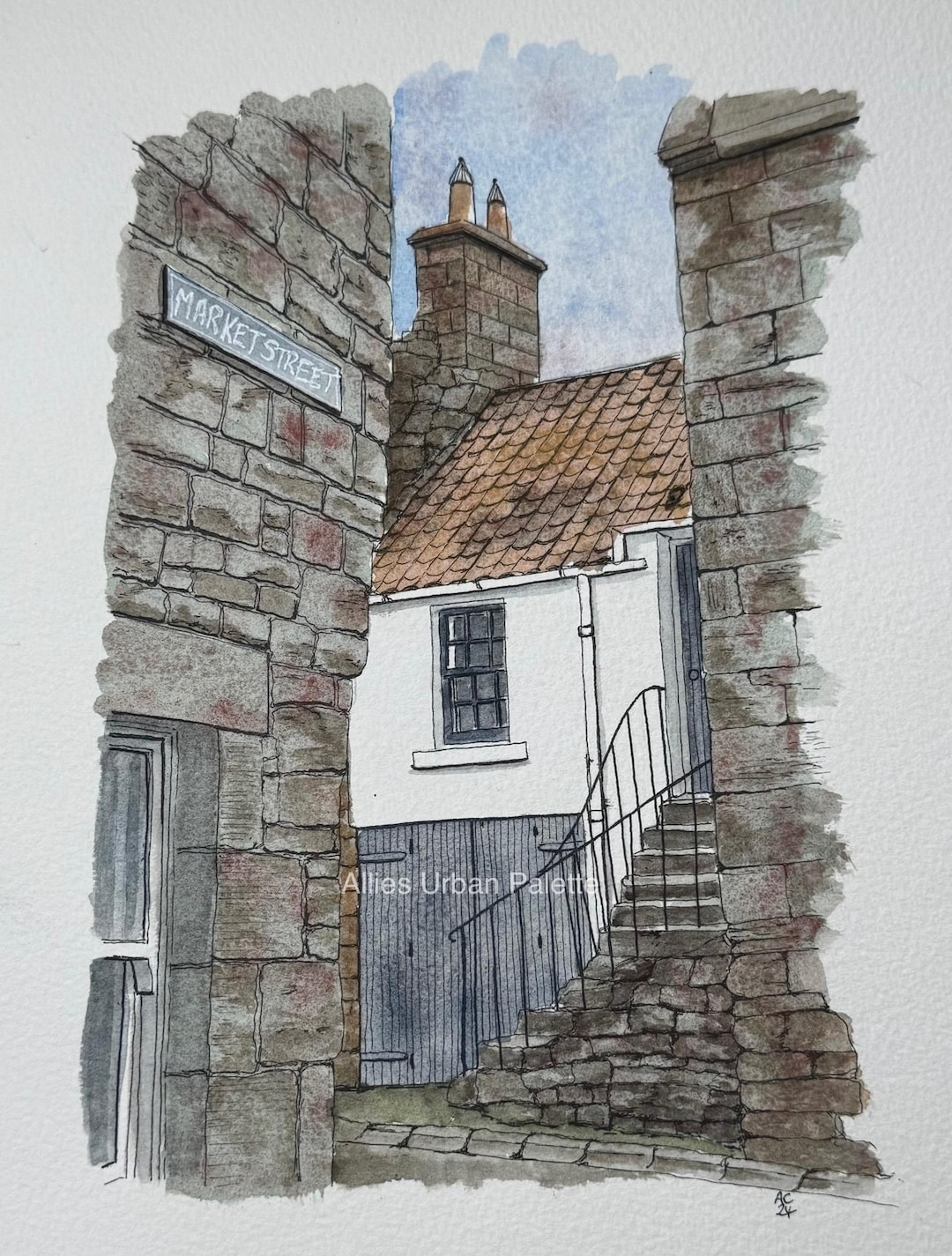 St Andrews Watercolour Painting - Scotland Art - Etsy