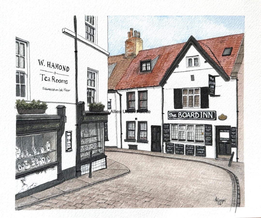 Whitby Watercolour Painting - Yorkshire Art - Etsy