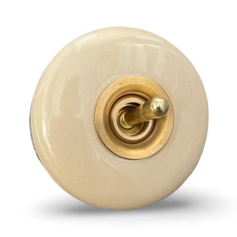 Retro Cream Porcelain Brass Toggle Light Switch - 60mm - Etsy