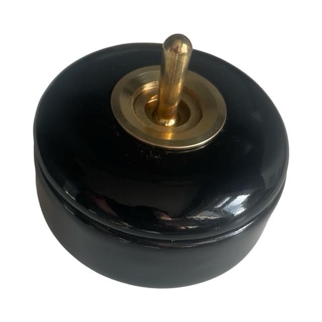 Retro Black Porcelain Brass Toggle Light Switch - Surface Mounted - Etsy