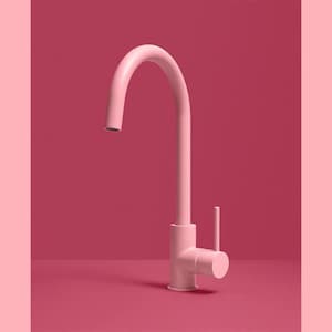 Brass Bathrooms Miami Pink Kitchen Mixer Tap Faucet Tall Baby Pink Matt ...