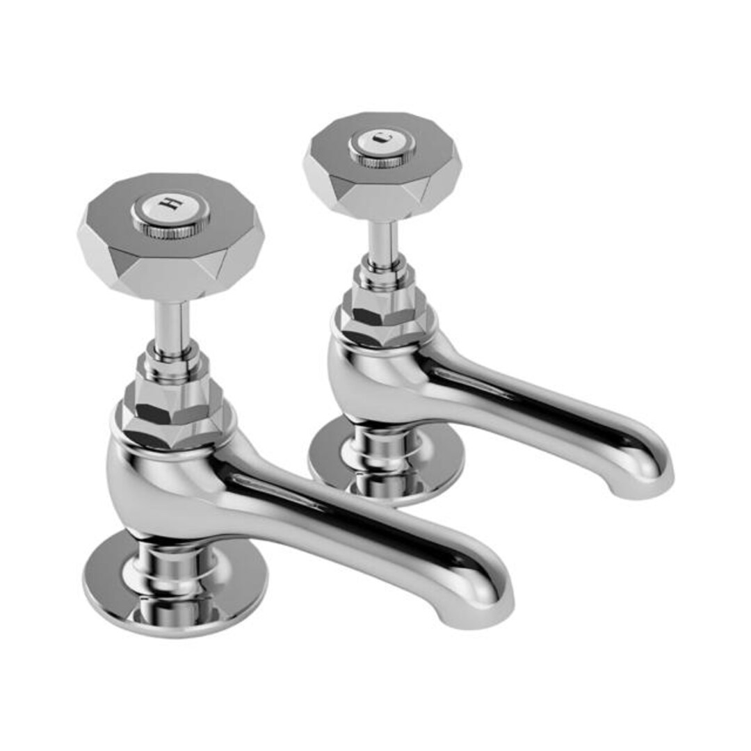 Brass Bathrooms Luxury Diamond Wheel Effect Traditional Chrome Basin ...