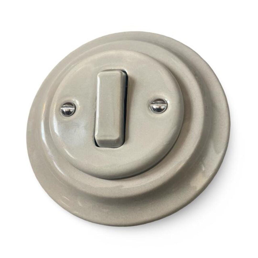 Miami Grey Porcelain Flush Mounted Single Ceramic Light Switch ...