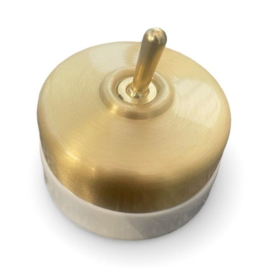Retro Porcelain Toggle Light Switch: Gold & White, Surface Mount - Etsy