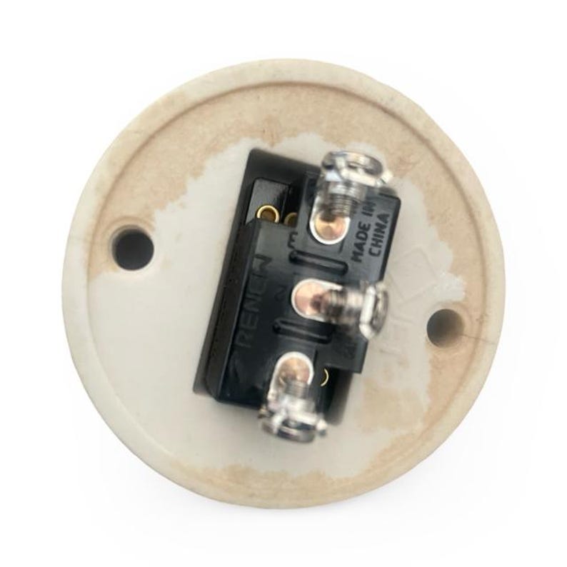 Cream Marble Porcelain Light Switch: Brass Dolly Toggle, Retro Surface ...
