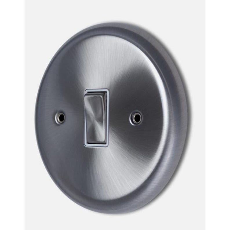 Brushed Antique Brass Round Light Switch: Vintage Designer Style - Etsy