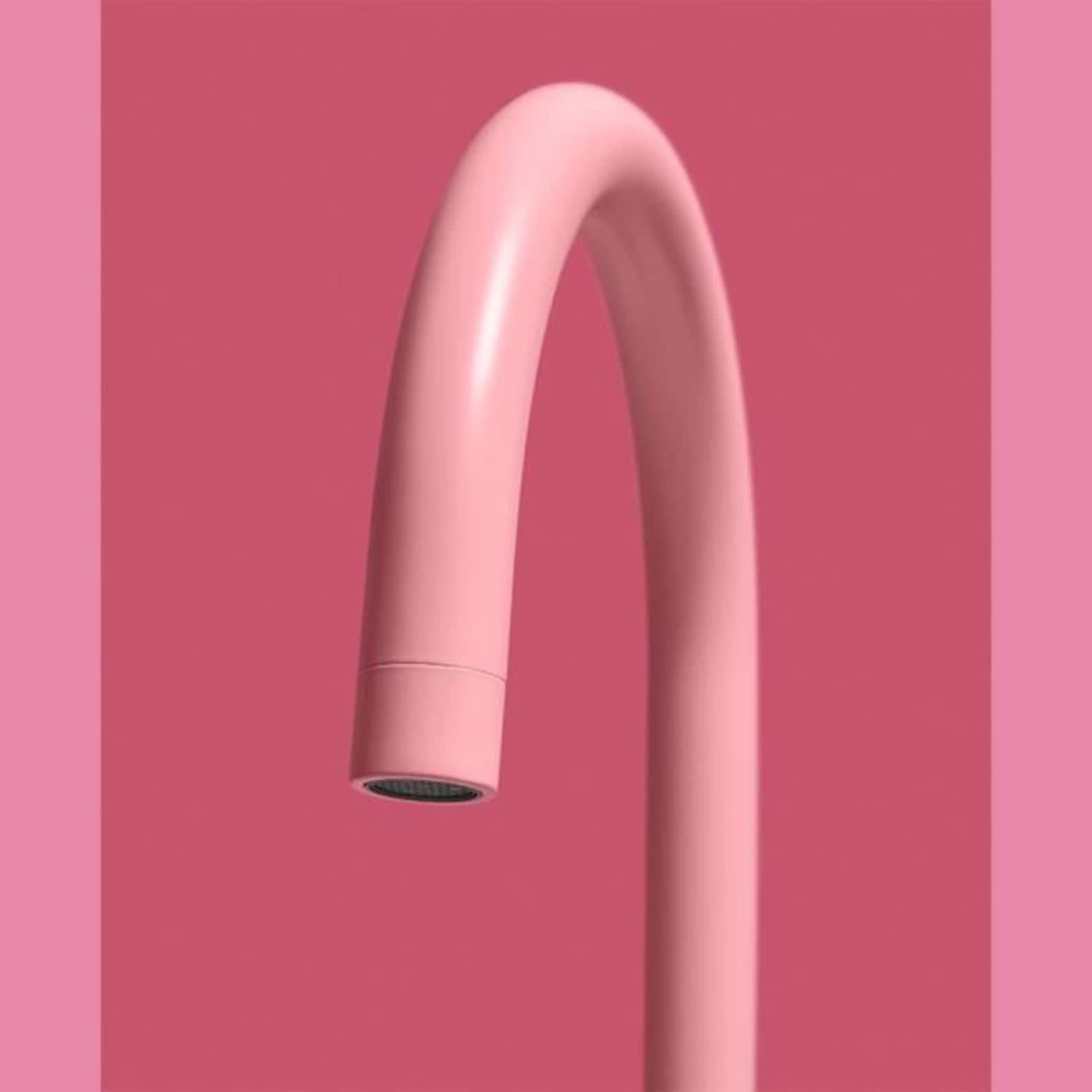Pink Brass Kitchen Mixer Tap: Swivel Faucet, Modern Design - Etsy