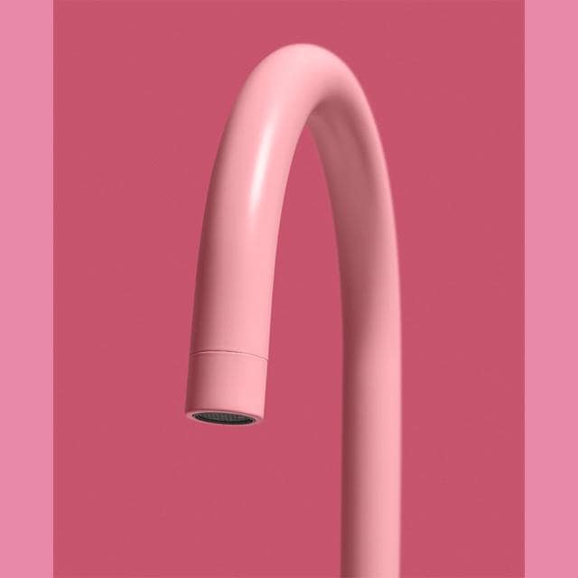 Brass Bathrooms Miami Pink Kitchen Mixer Tap Faucet Tall Baby Pink Matt ...