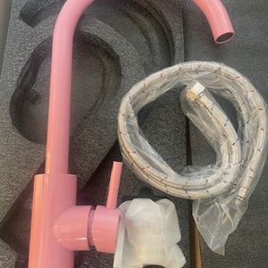 Brass Bathrooms Miami Pink Kitchen Mixer Tap Faucet Tall Baby Pink Matt ...