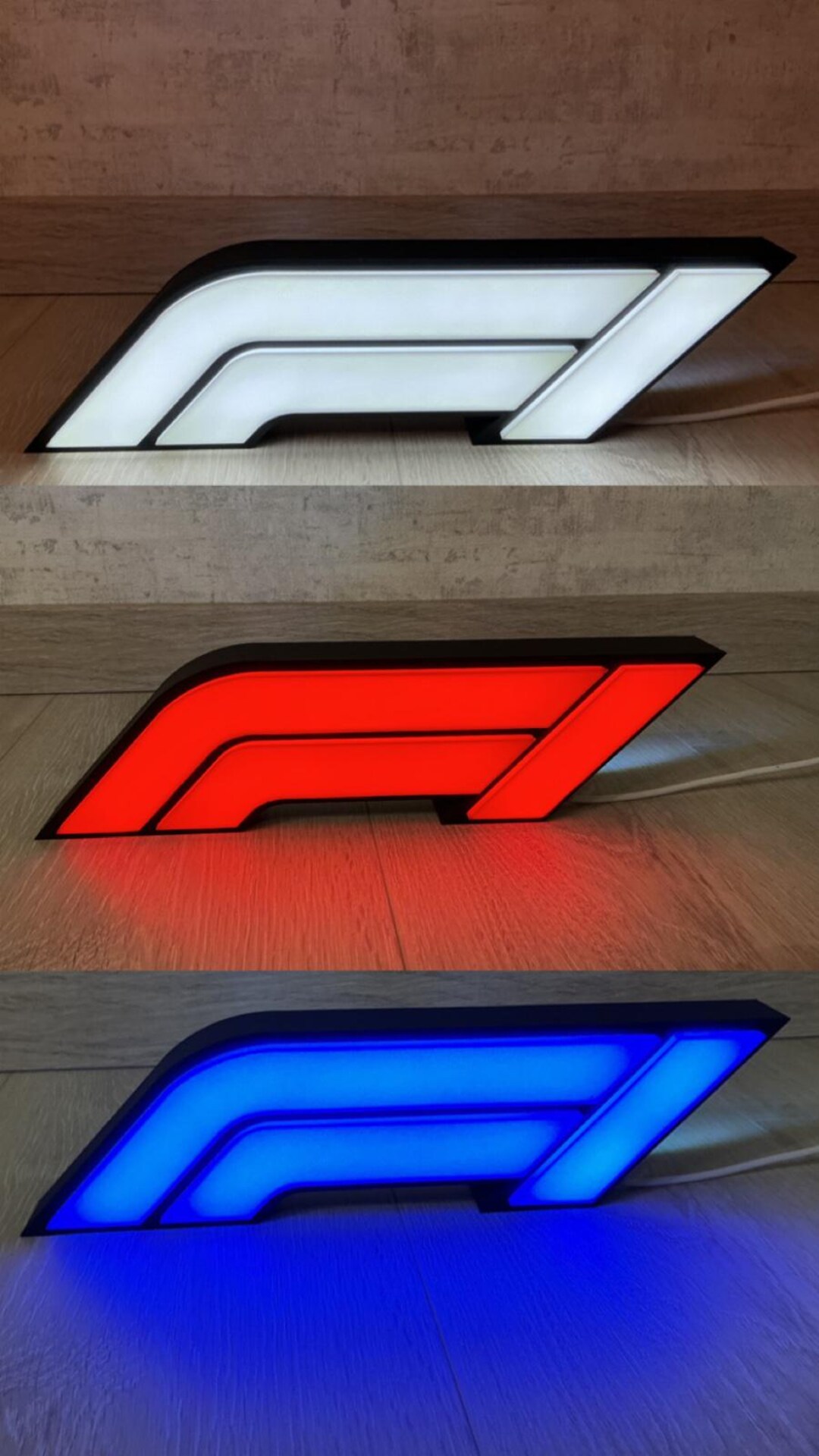 Formula 1 F1 LED Light 3D Printed Dimmable Wall & Table Lamp Racing ...