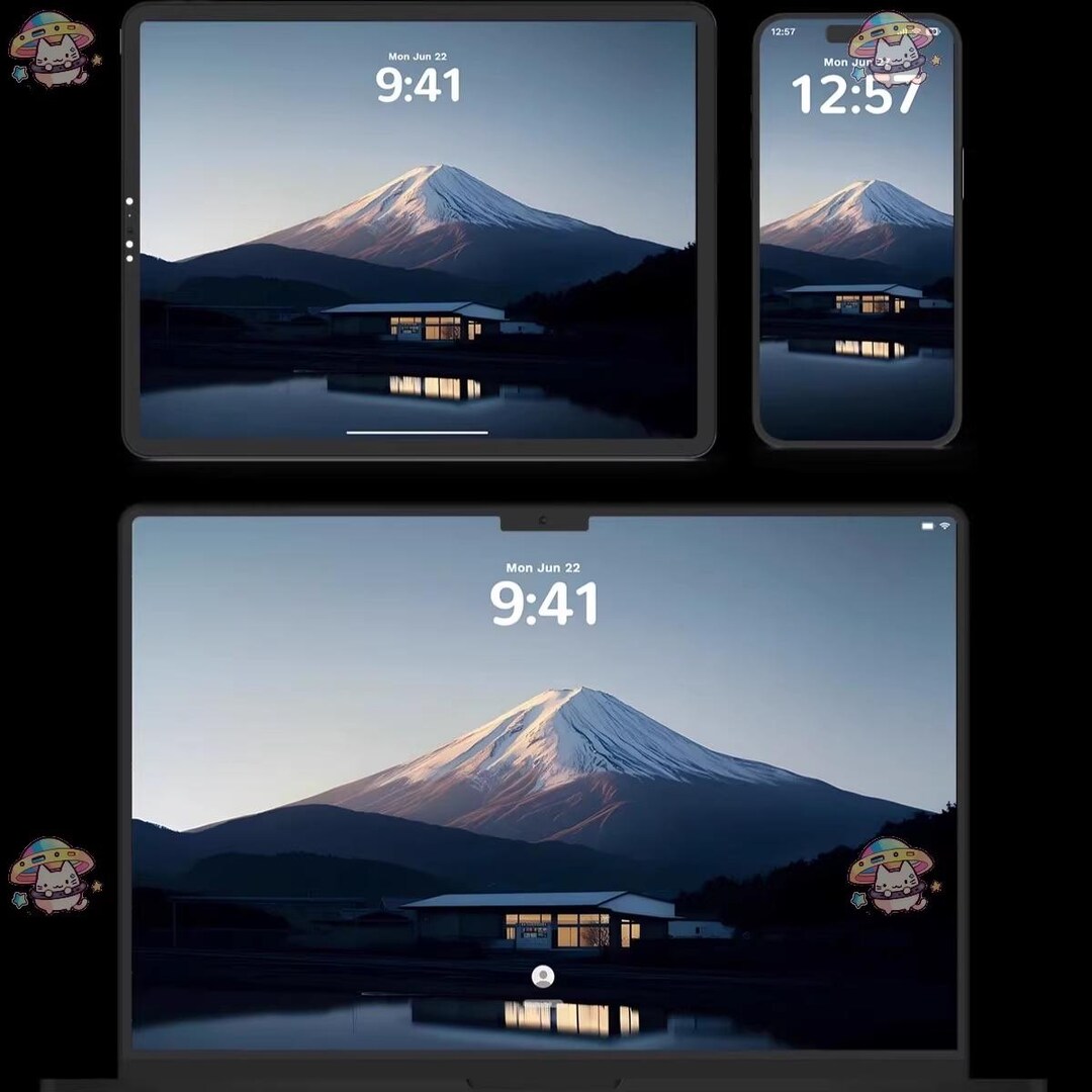 4k Ultra-clear Full Set of Mount Fuji Morning Scenery Wallpaper/ Mobile ...