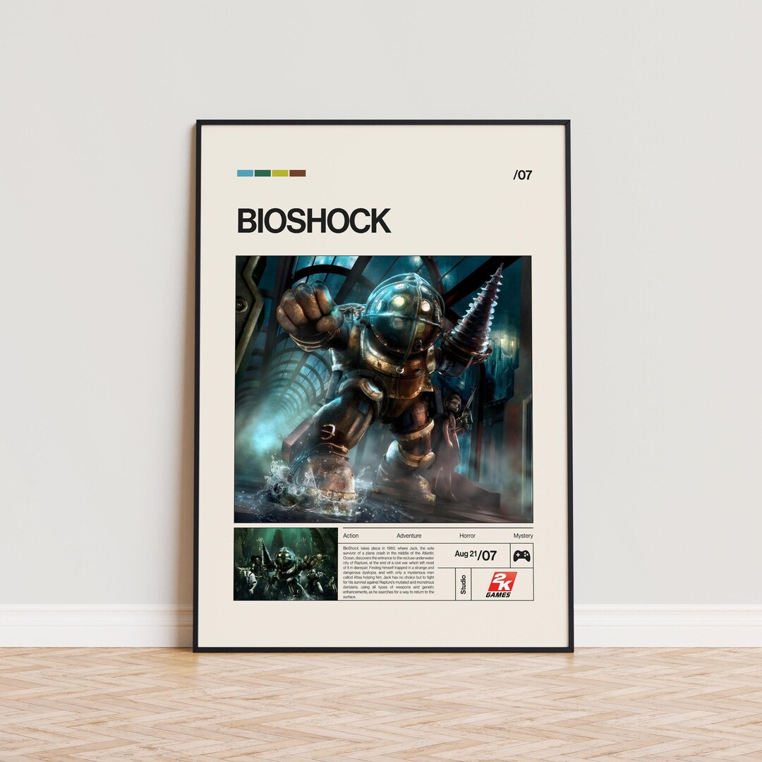 Bioshock Poster, Video Game Poster, Minimalist Game Print, Gaming Room ...