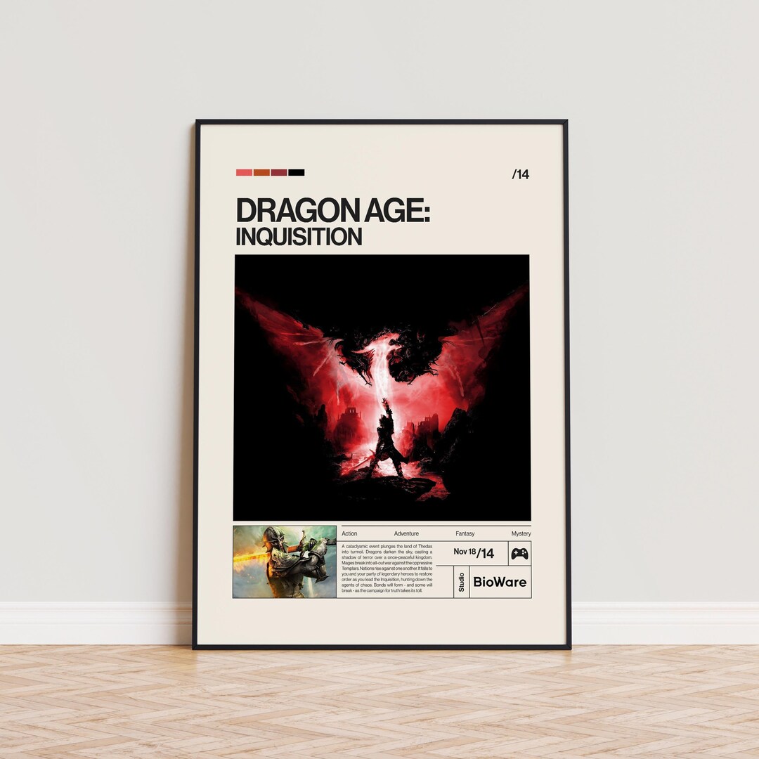 Dragon Age Inquisition Poster, Video Game Poster, Minimalist Game Print ...
