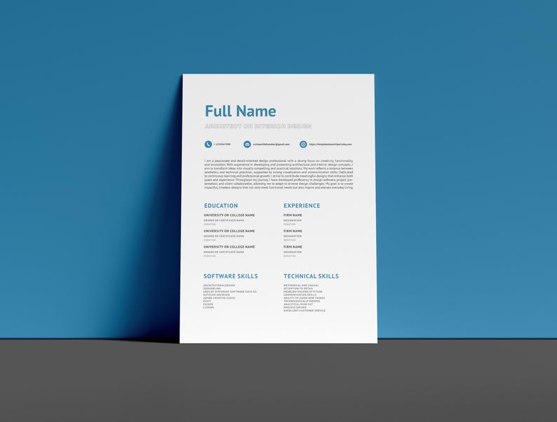 Resume Template: Modern Editable CV (indesign, Illustrator) - Etsy