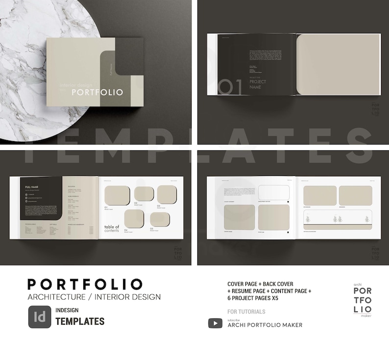 Architecture & Interior Design Portfolio Template 39 - Etsy