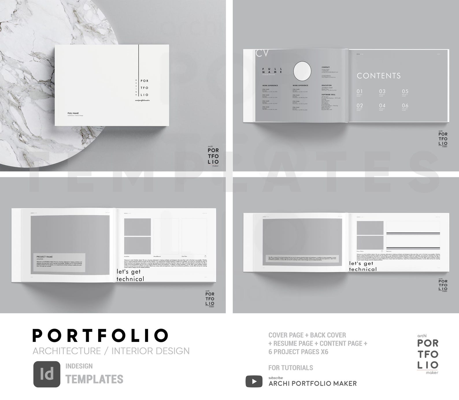 Architectural & Interior Design Portfolio Template 24 - Etsy