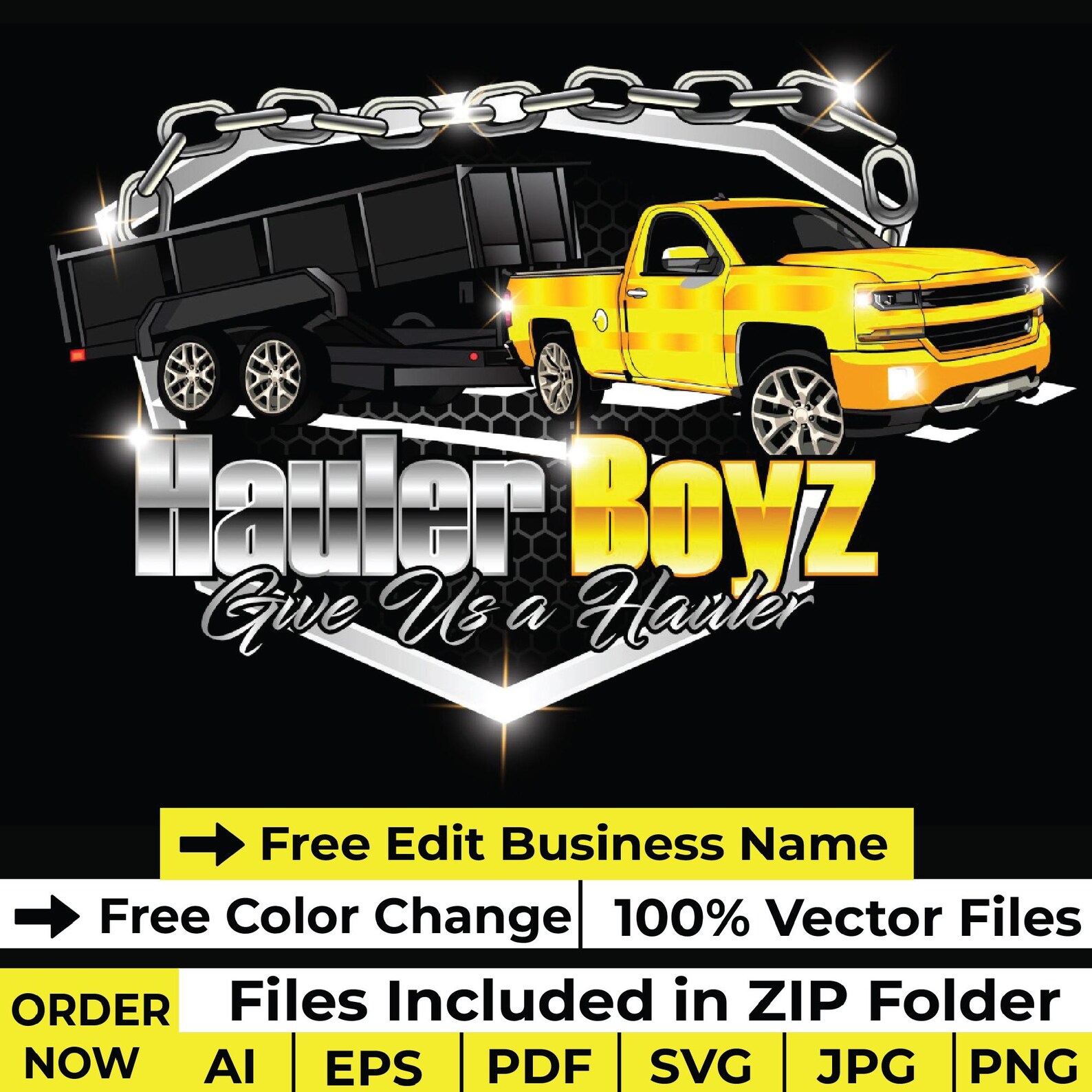 Junk Removal Logo Pull Dump Bumper Dumpster Trailer Rental Trash ...