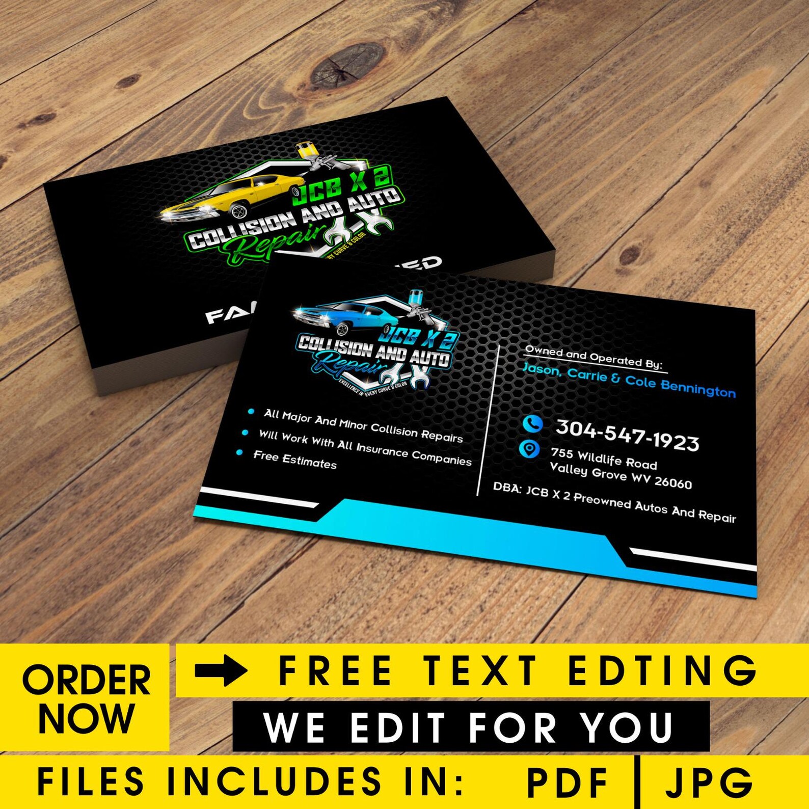 Auto Repair Business Card Design Automotive, Truck Repair, Truck ...