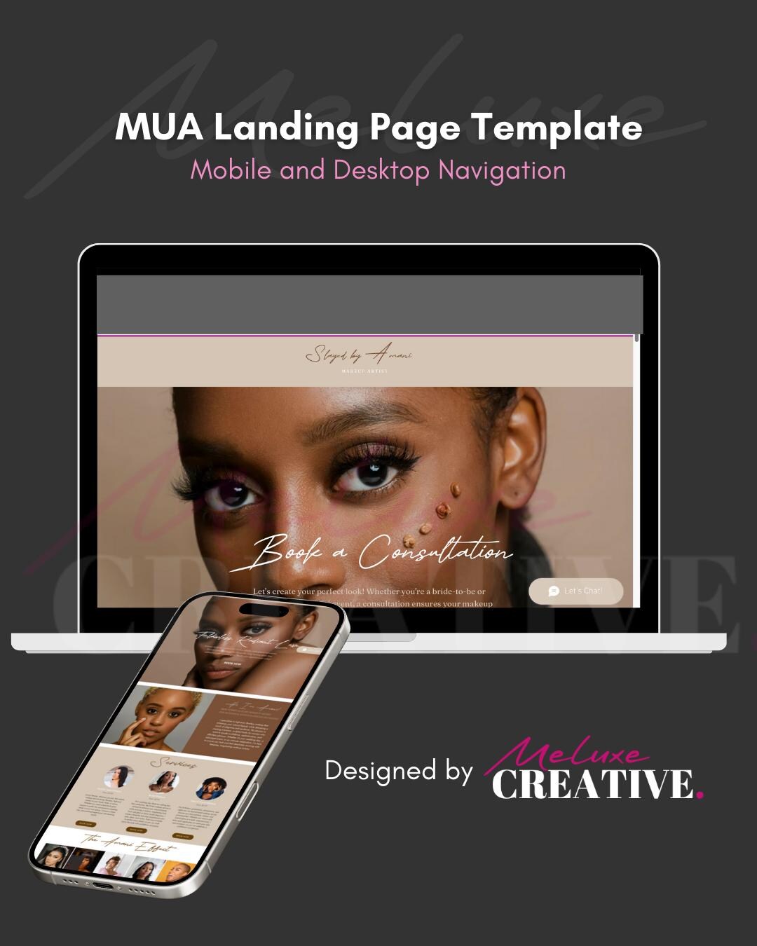 Customizable Mua/beauty Landing Page Design – Wix Template | Black ...