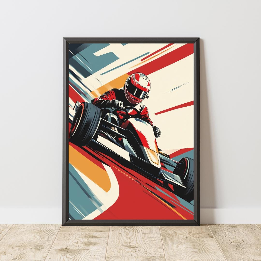 Go-kart Racing - Bauhaus Motorsport Poster - Digitak Download, Kart Art ...