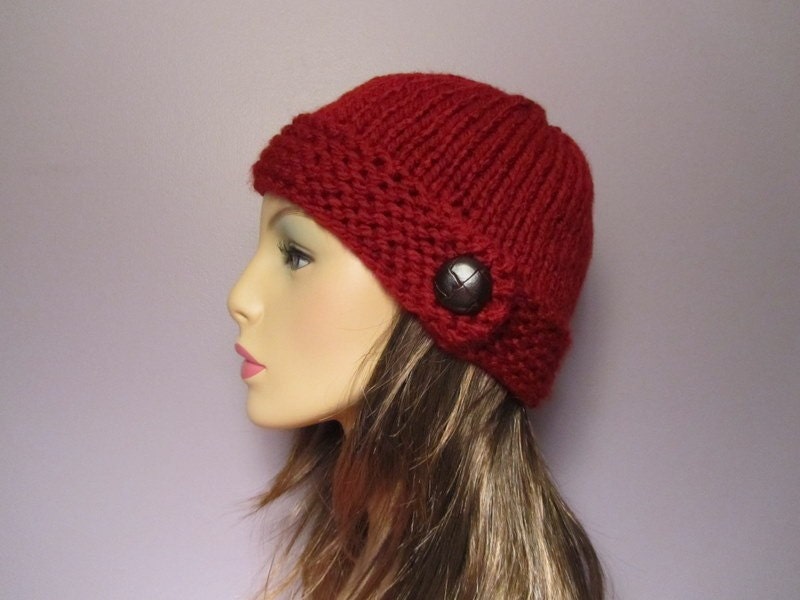 PATTERN Button Brim Knit Hat PDF - Etsy