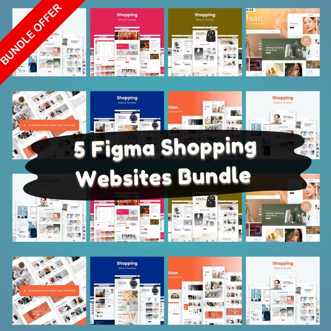 E-commerce Website Figma Template Bundle | 5 Premium Fashion, Clothing ...