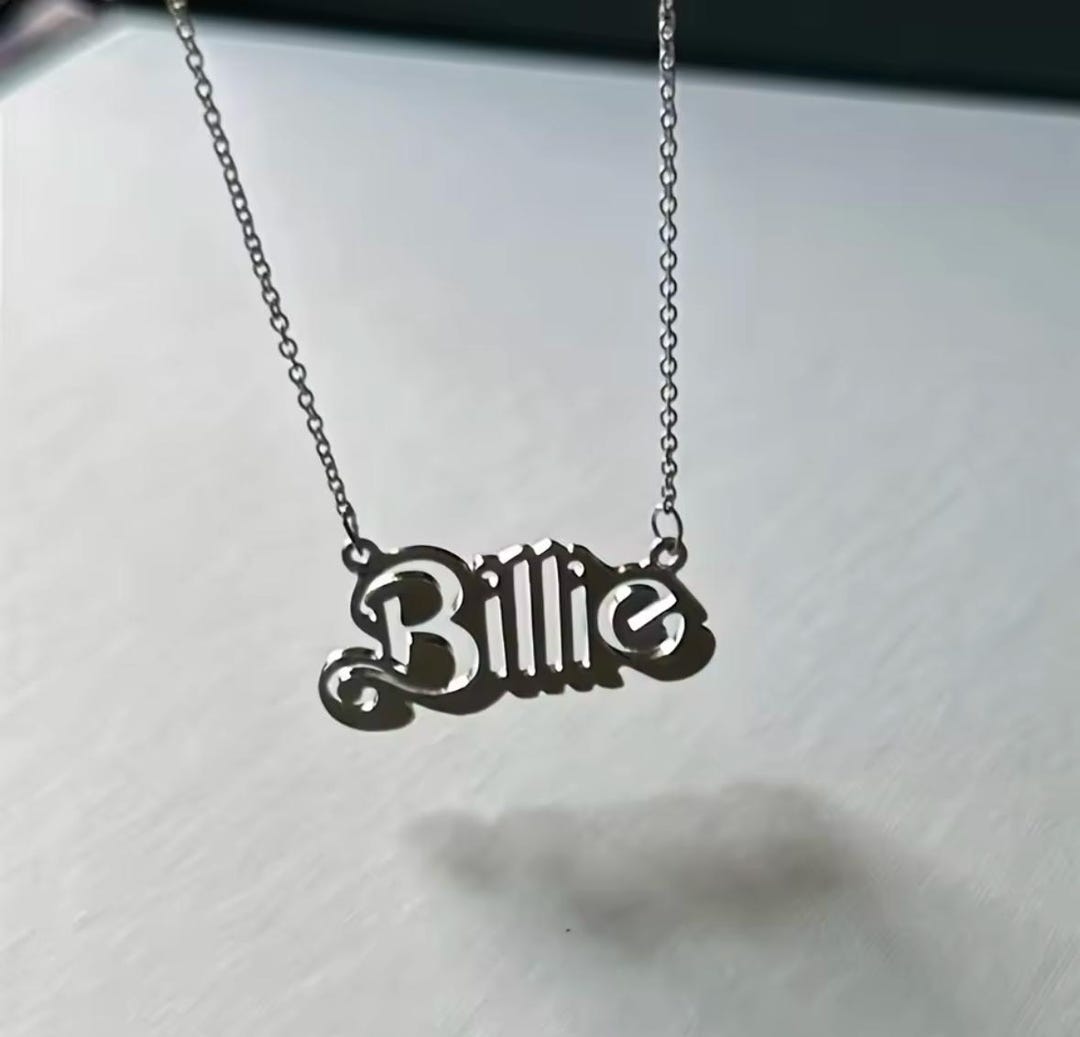 Simple Silver Plated Billie Letter Pendant Necklace for Women - Etsy