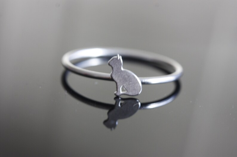 Sterling Silver Cat Ring - Etsy