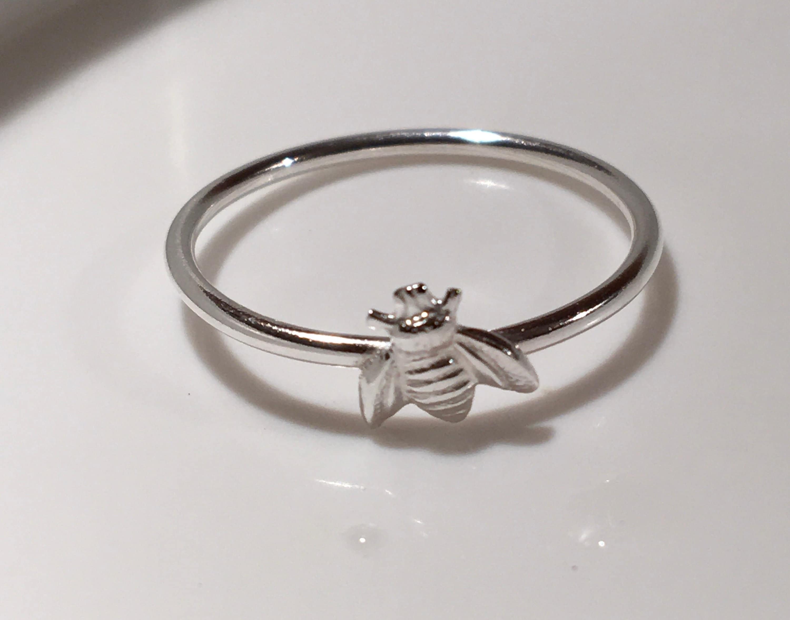 Sterling Silver Bee Ring - Etsy UK