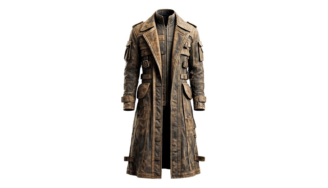 Inspired Dystopian Warrior Long Distressed Fabric Coat – Rugged ...