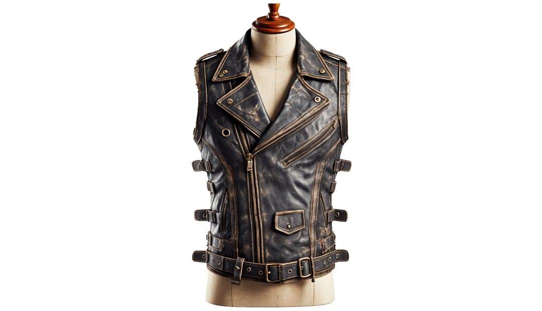 Weathered Rider Handcrafted Embroidered Leather Vest - Etsy