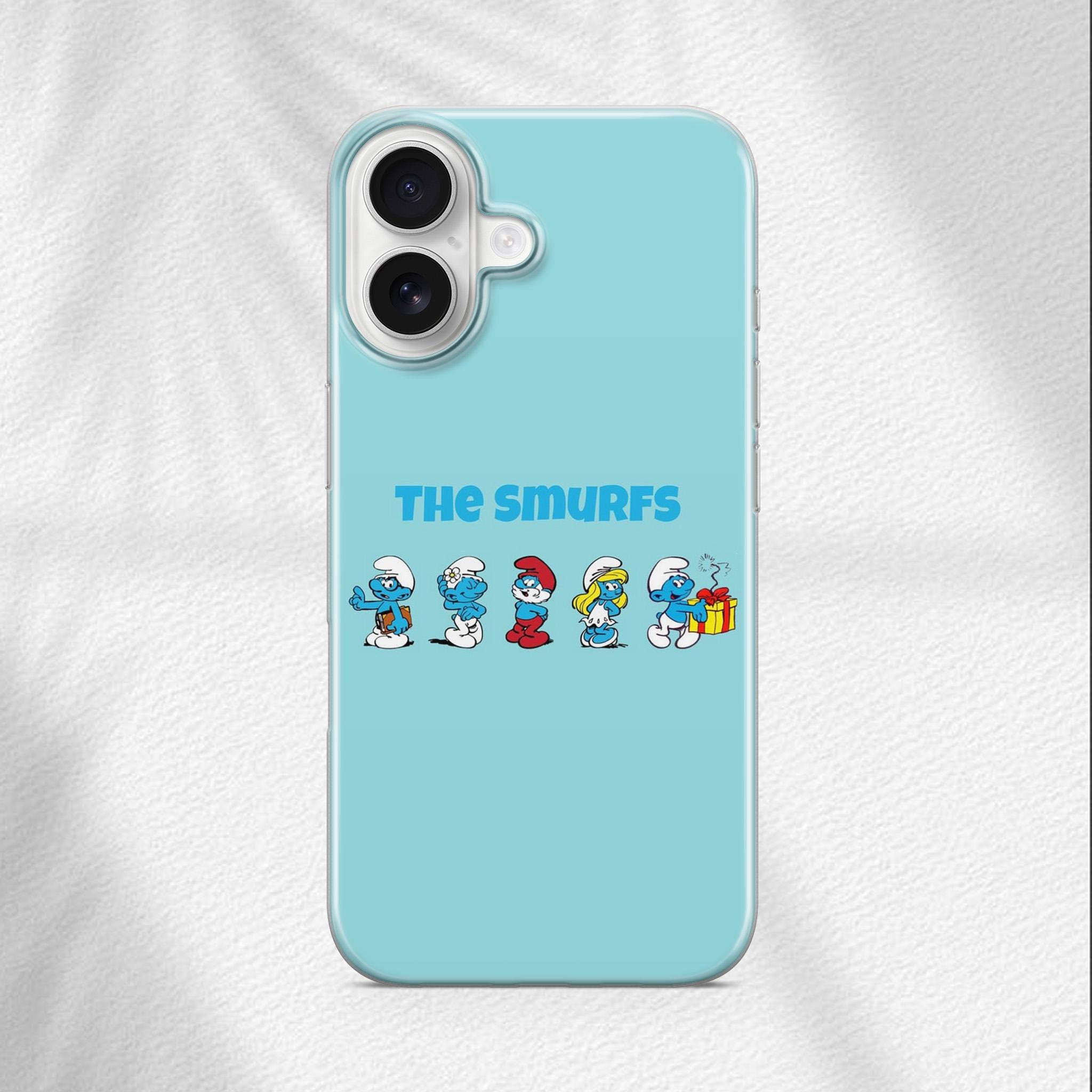 The Smurfs Cartoon Phone Case Featuring Papa Smurf, Smurfette & Clumsy ...