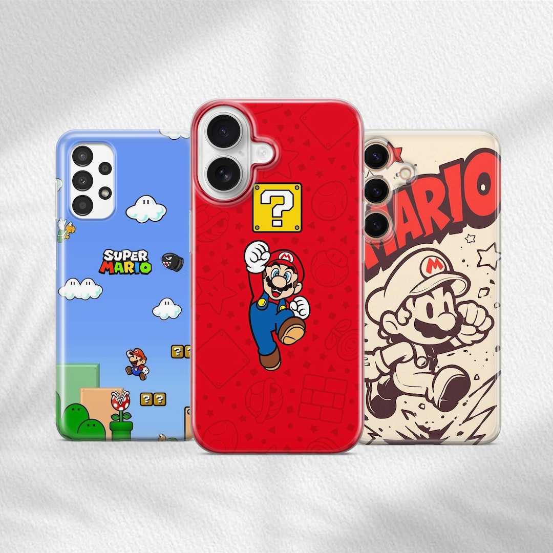 Super Mario Phone Case for iPhone & Samsung, Cute Retro Mario Design ...