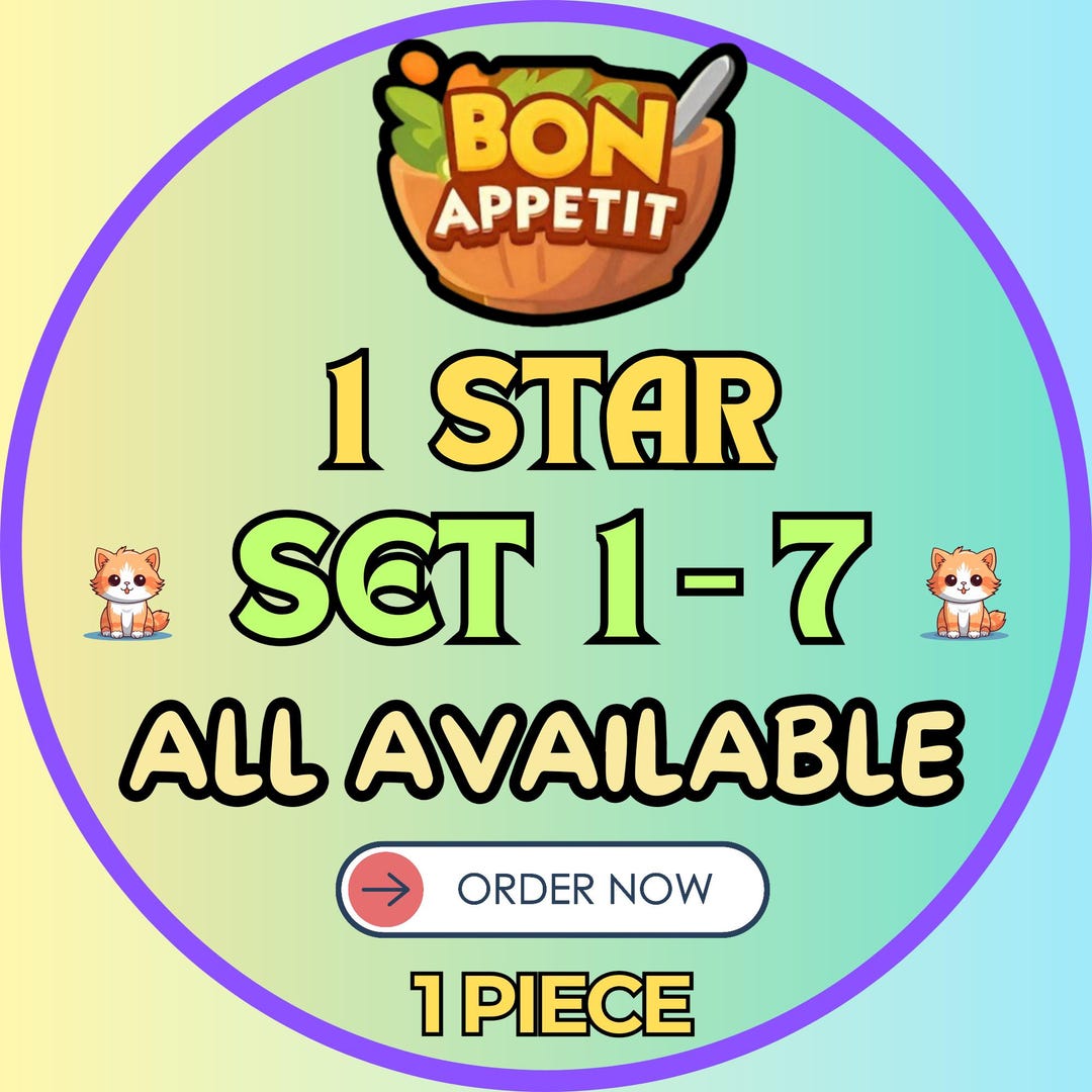 Mono Go 1 Star Stickers 1 Piece (set 1-7) - Gold Cards Not Included - Etsy