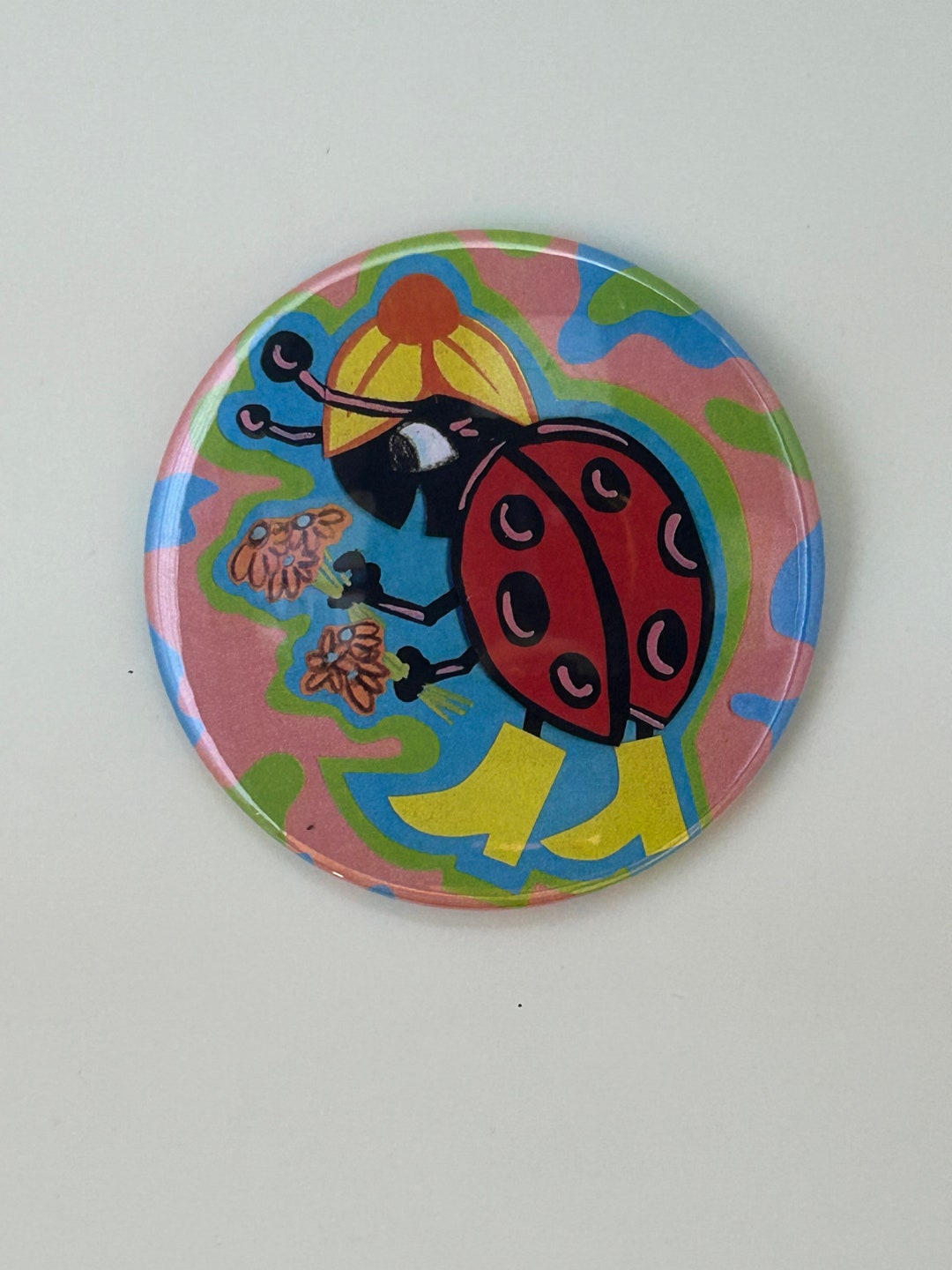 Retro Ladybug 3.5” Pinback Button - Etsy